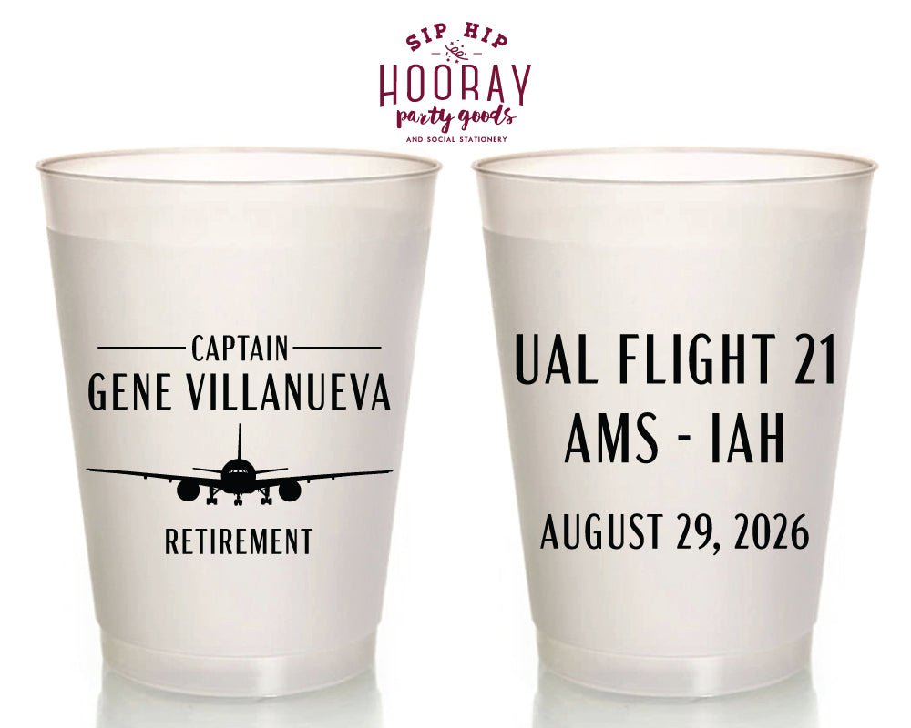 Custom Pilot Retirement Frosted Cups – SipHipHooray