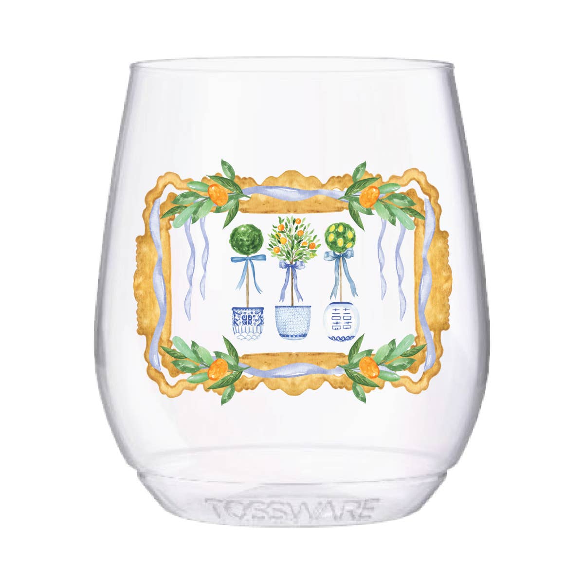 Oranges Topiary Jar 14oz Stemless Tossware – SipHipHooray