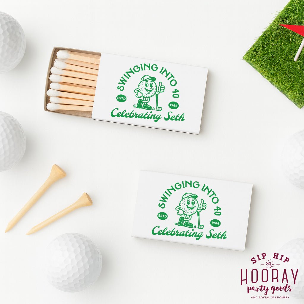 Golf Birthday Custom Matchboxes – SipHipHooray