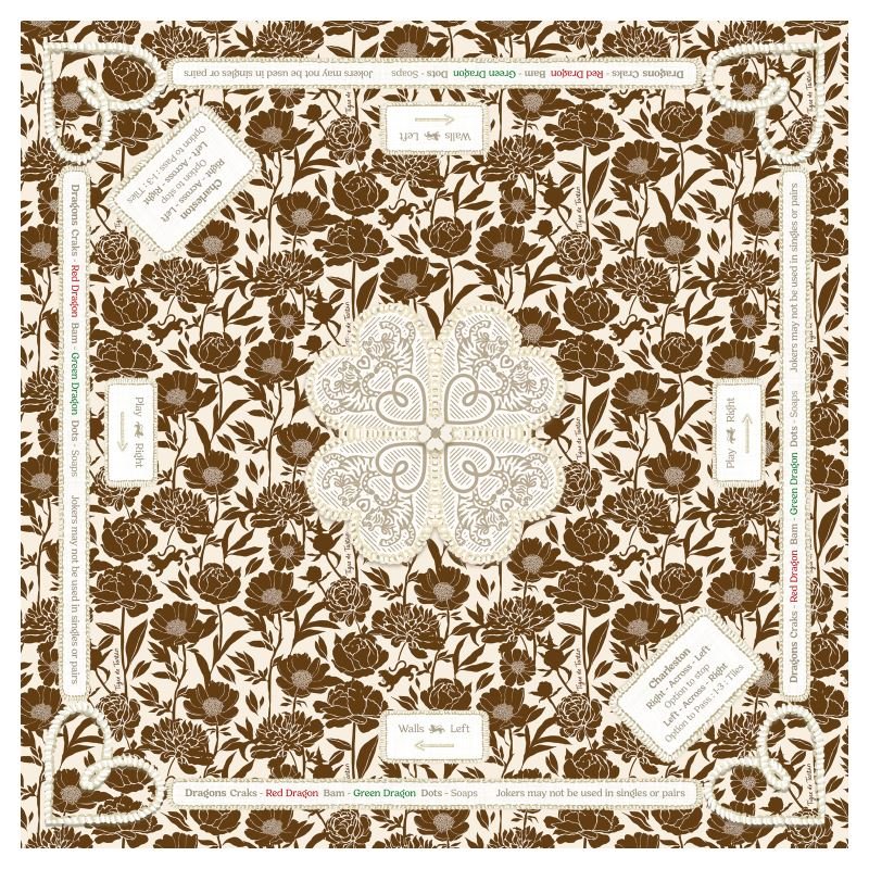 Mahjong Gaming Mat, COCONUT PEONY **RULES EDITION** – SipHipHooray