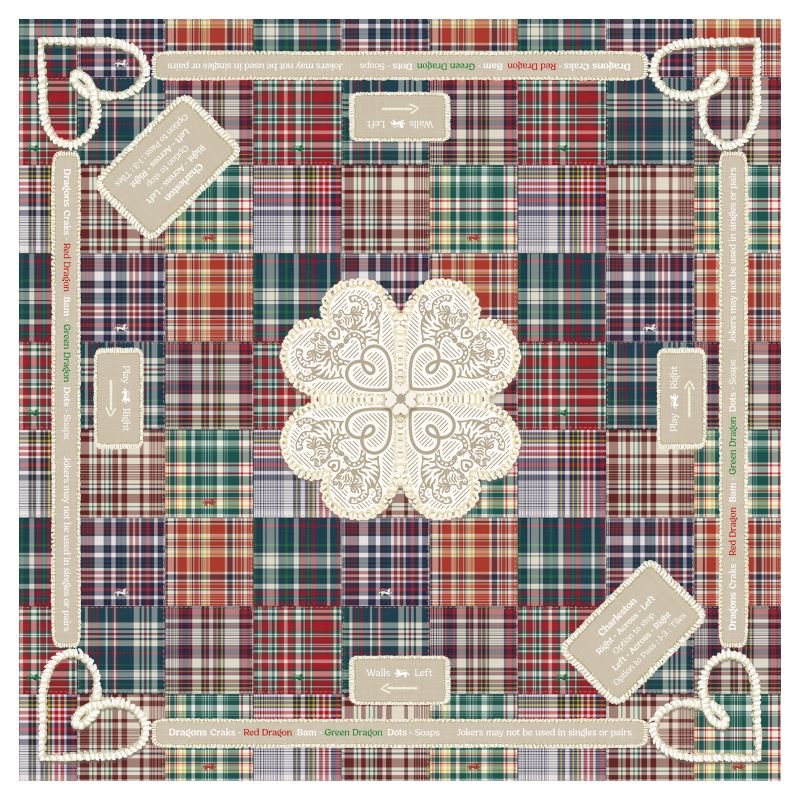Mahjong Gaming Mat, HANDBOOK PLAID **RULES EDITION – SipHipHooray