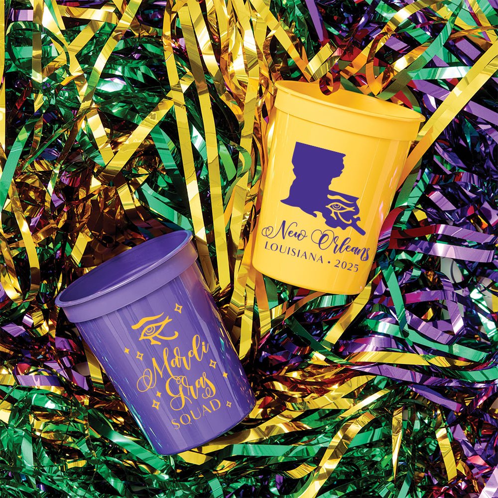 Mardi Gras Squad Custom Stadium Cups – SipHipHooray