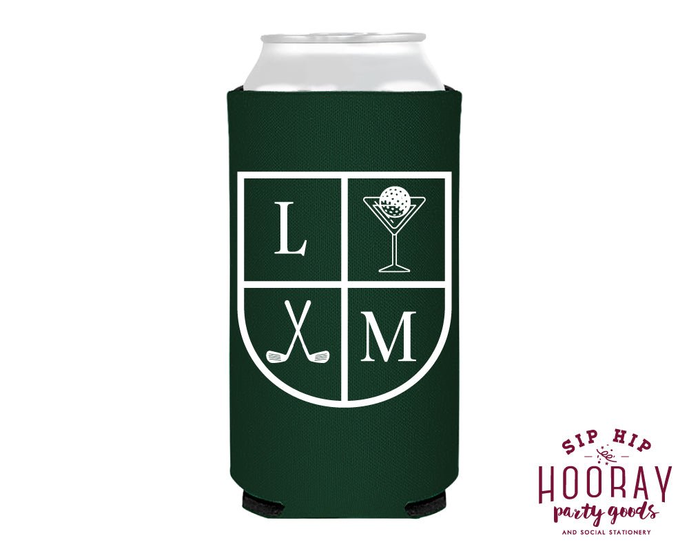 Personalized Golf Crest Foam Slim Can Coolers – SipHipHooray