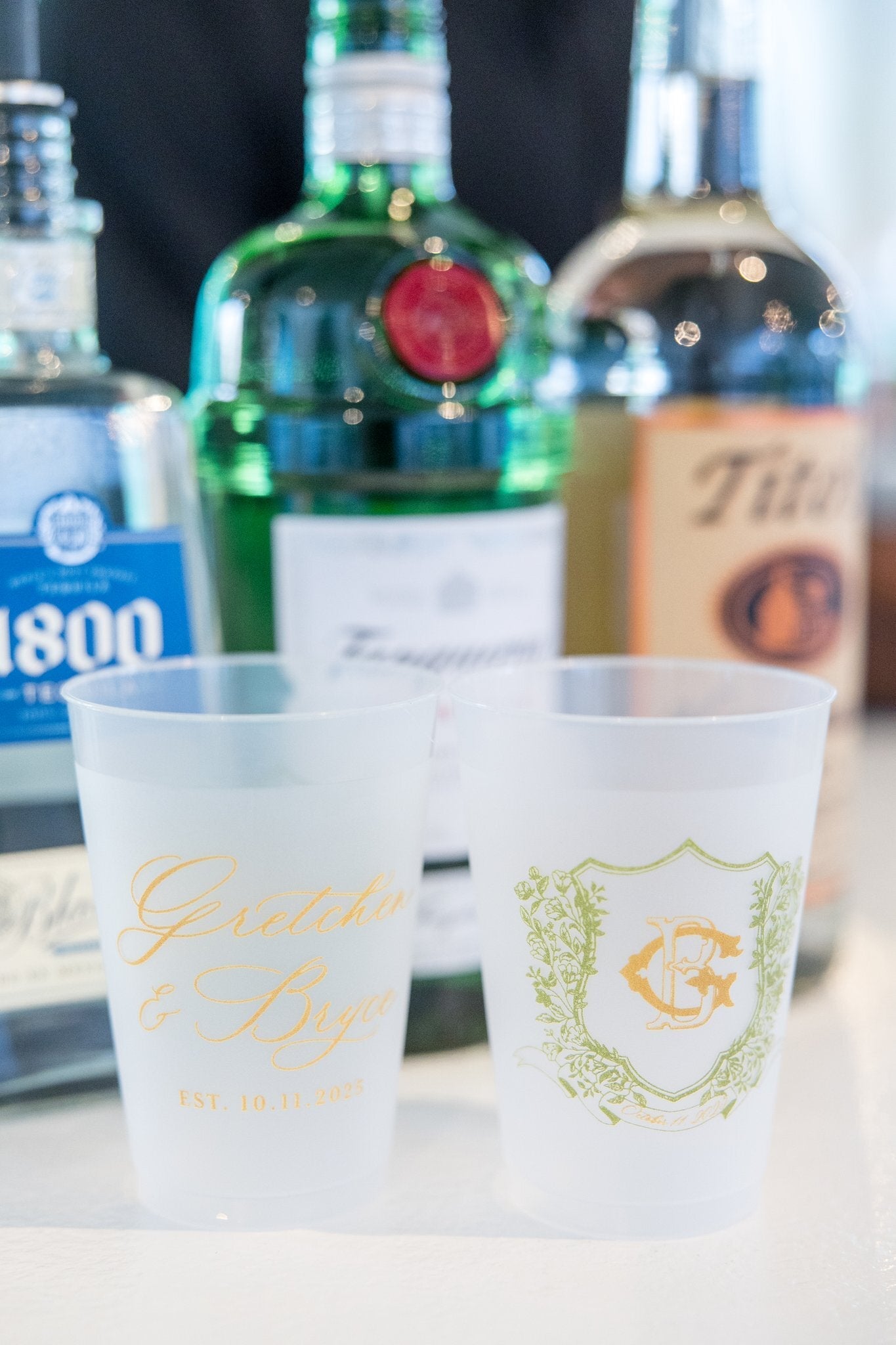 Personalized Wedding Crest Frosted Cups – SipHipHooray