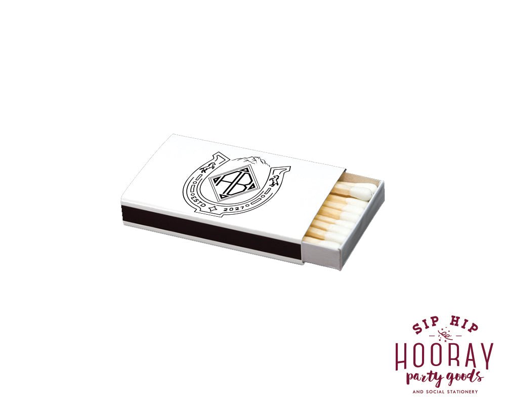 Rustic Western Horseshoe Duogram Matchbox – SipHipHooray