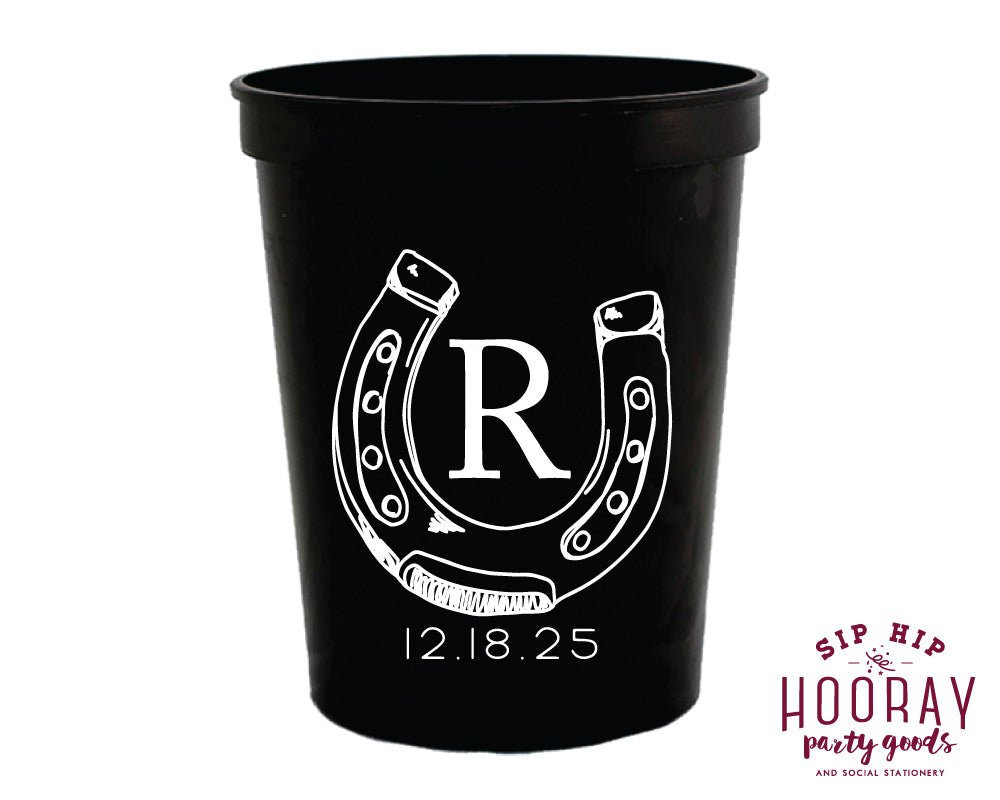 Western Horseshoe Initial Stadium Cups – SipHipHooray