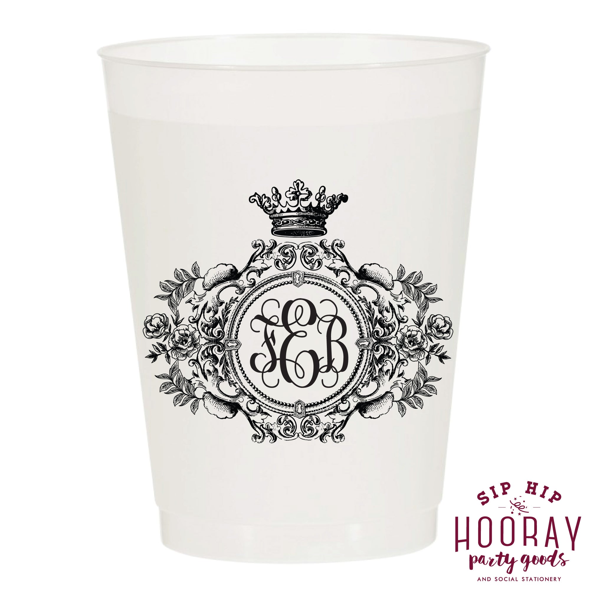 Nouveau Monogram Frosted Cups – SipHipHooray