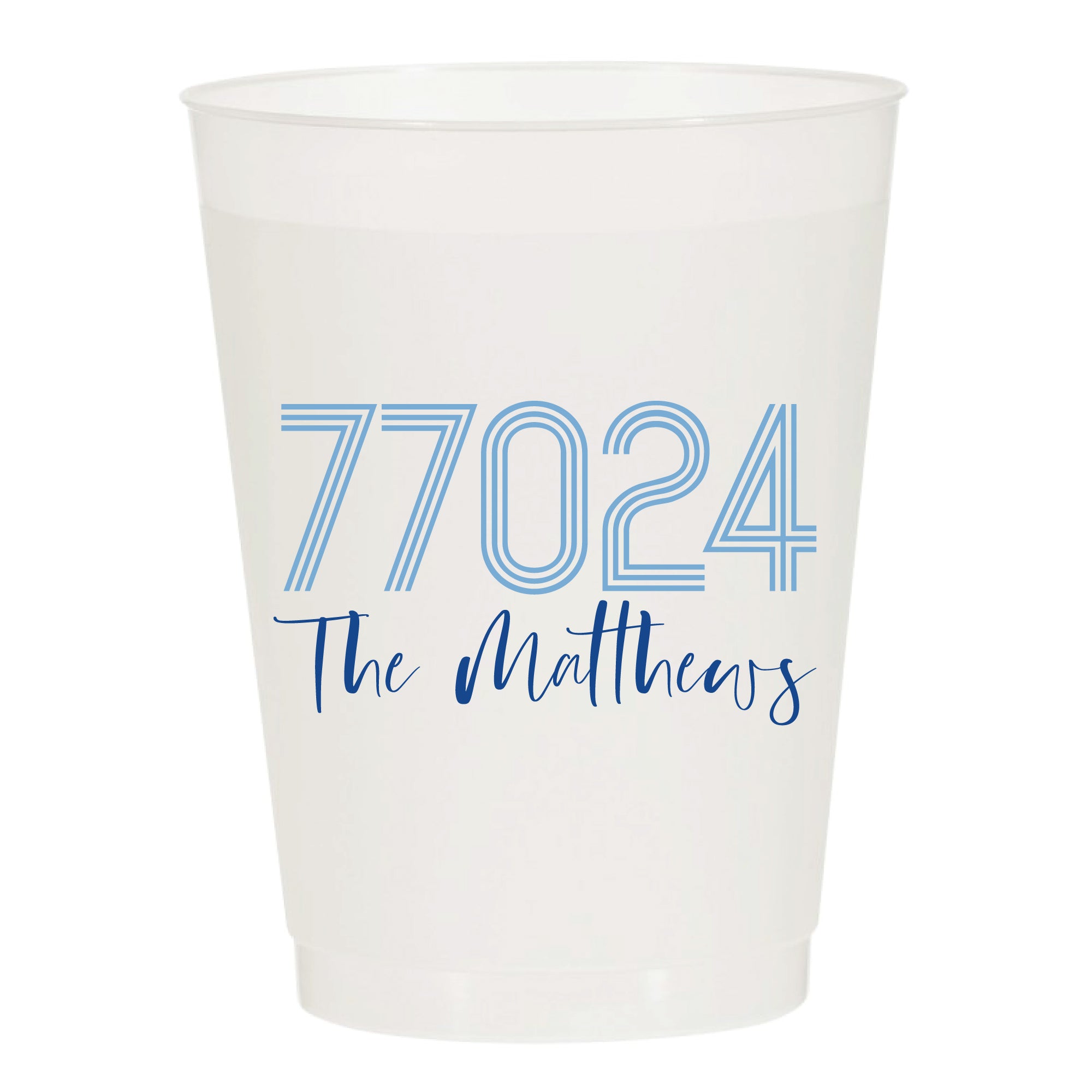 At Home Collection | Custom Last Name Zip Code Frosted Cups – SipHipHooray
