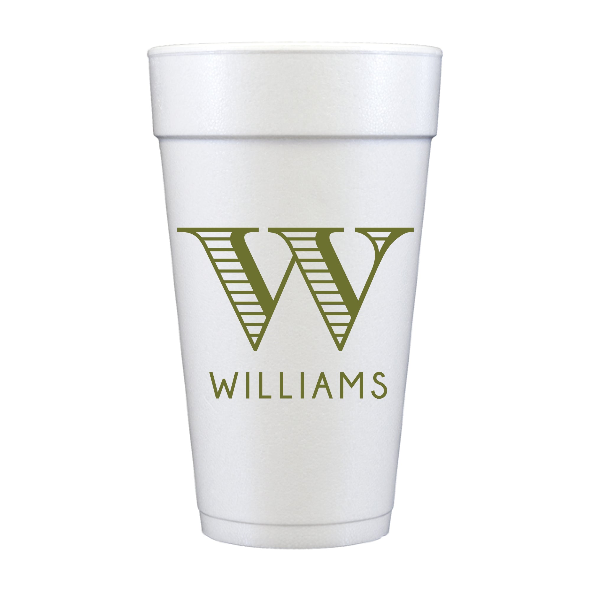 At Home Collection | Custom Last Name Initial Monogrammed Foam Cups ...