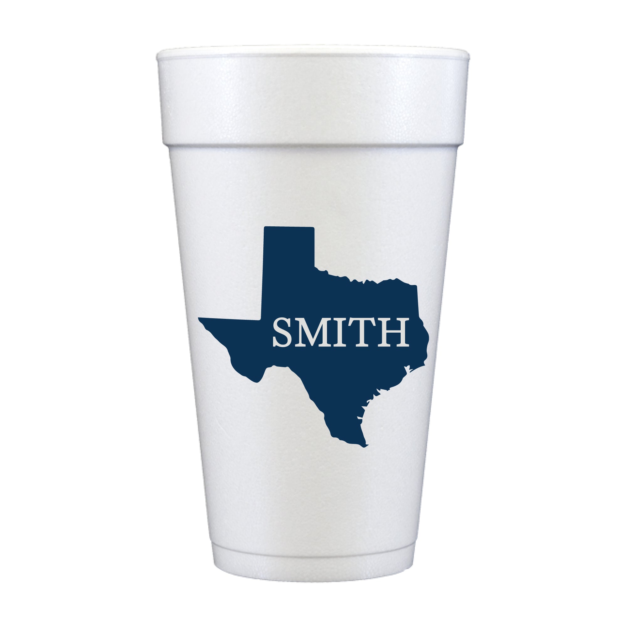 At Home Collection | Custom Last Name State Foam Cups – SipHipHooray