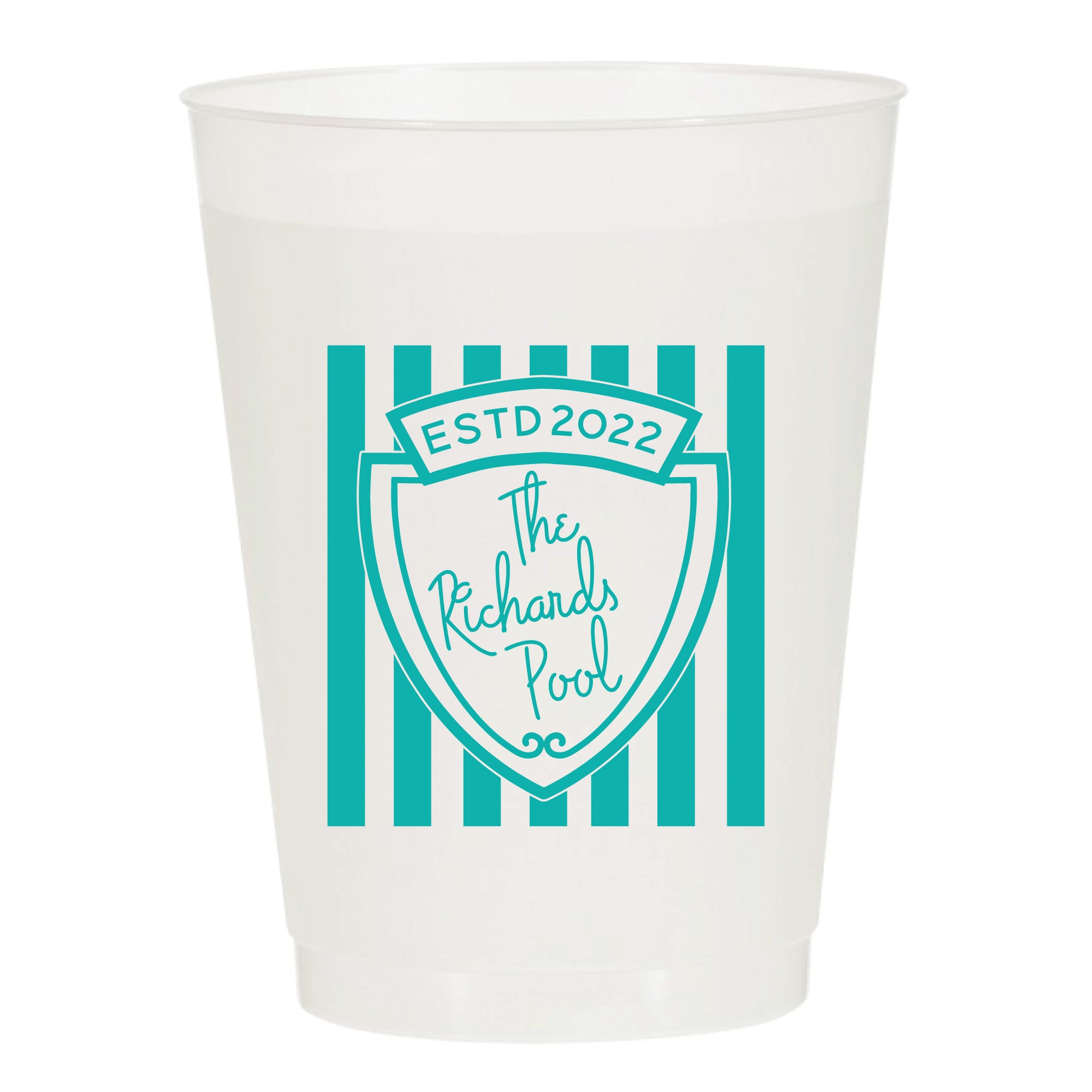 At Home Collection | Custom Last Name Pool Frosted Cups – SipHipHooray