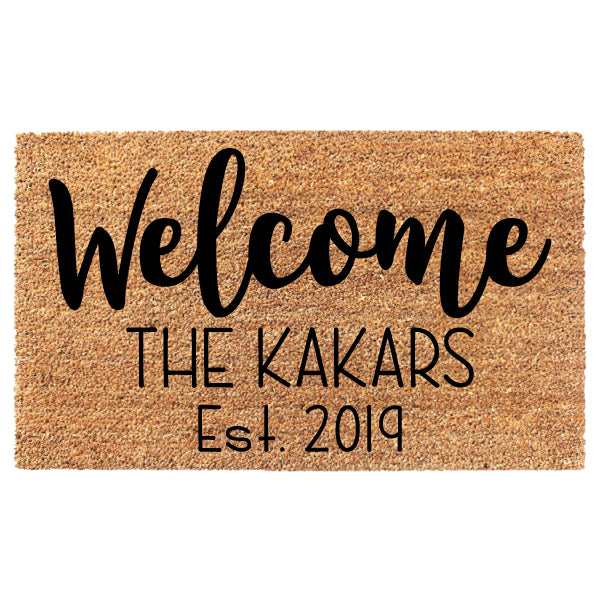 Welcome Custom Last Name Doormat – SipHipHooray