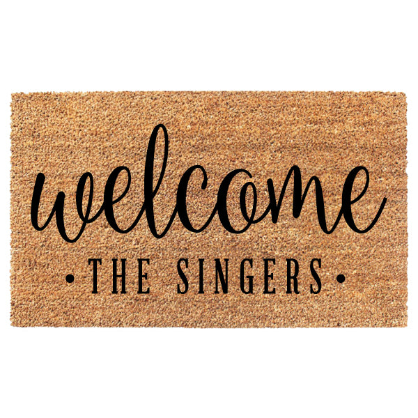 Welcome Custom Last Name Doormat – SipHipHooray
