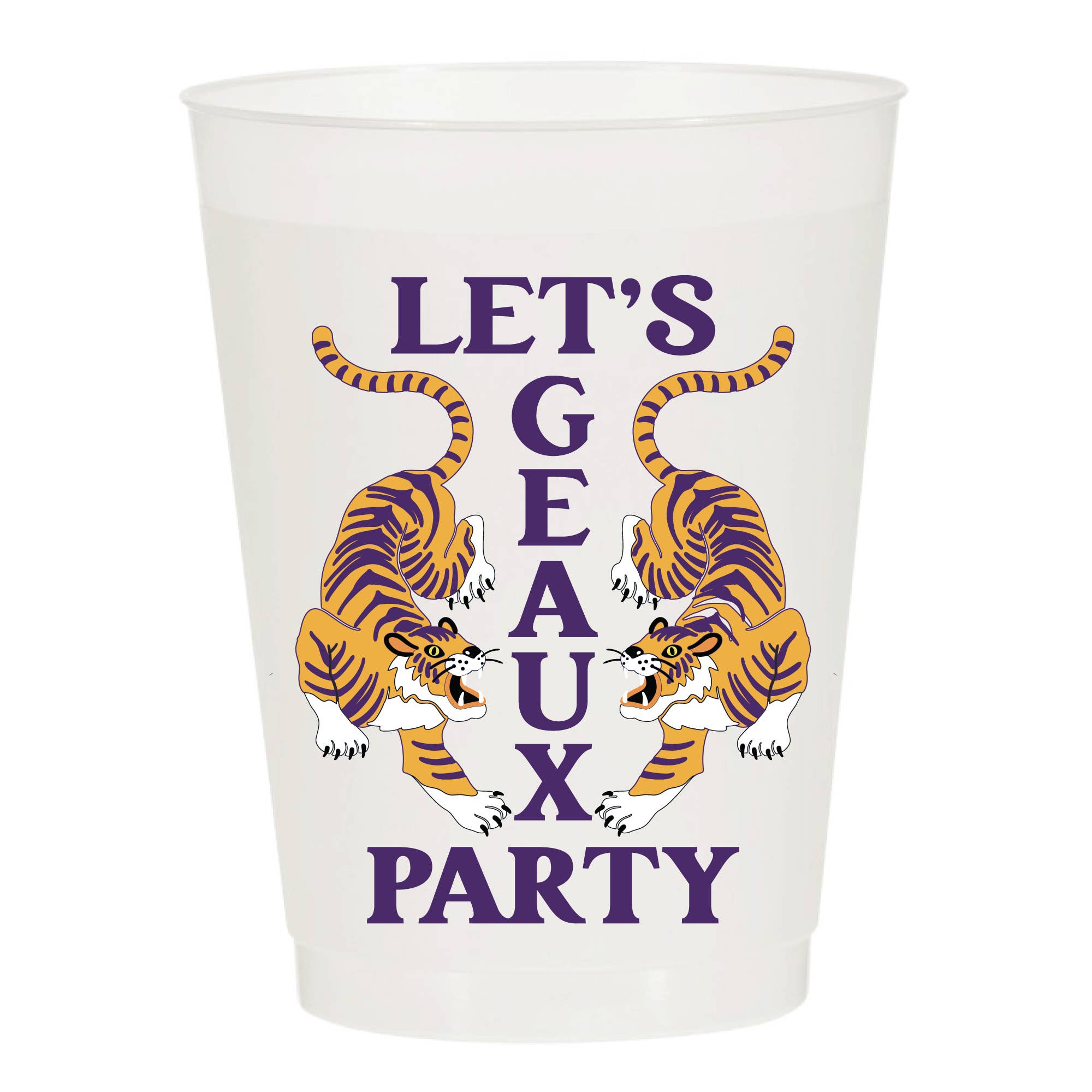 Let's Geaux Party Louisiana Tigers Frosted Cups – SipHipHooray