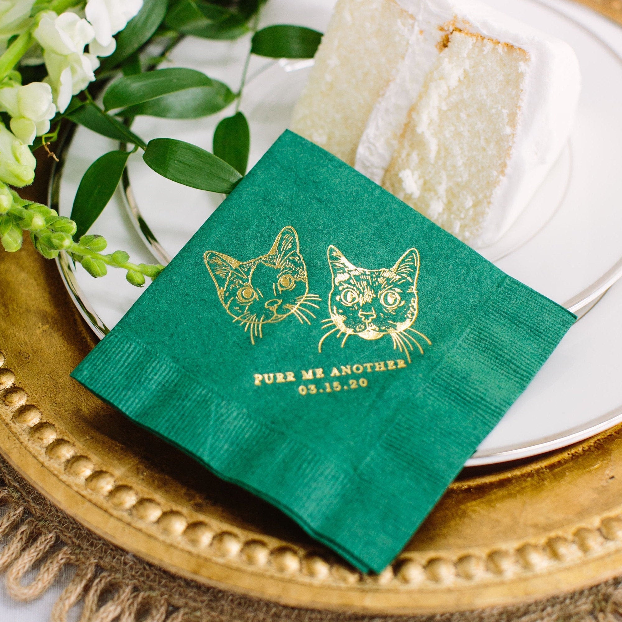Custom Cat Portrait Cocktail Napkins – SipHipHooray