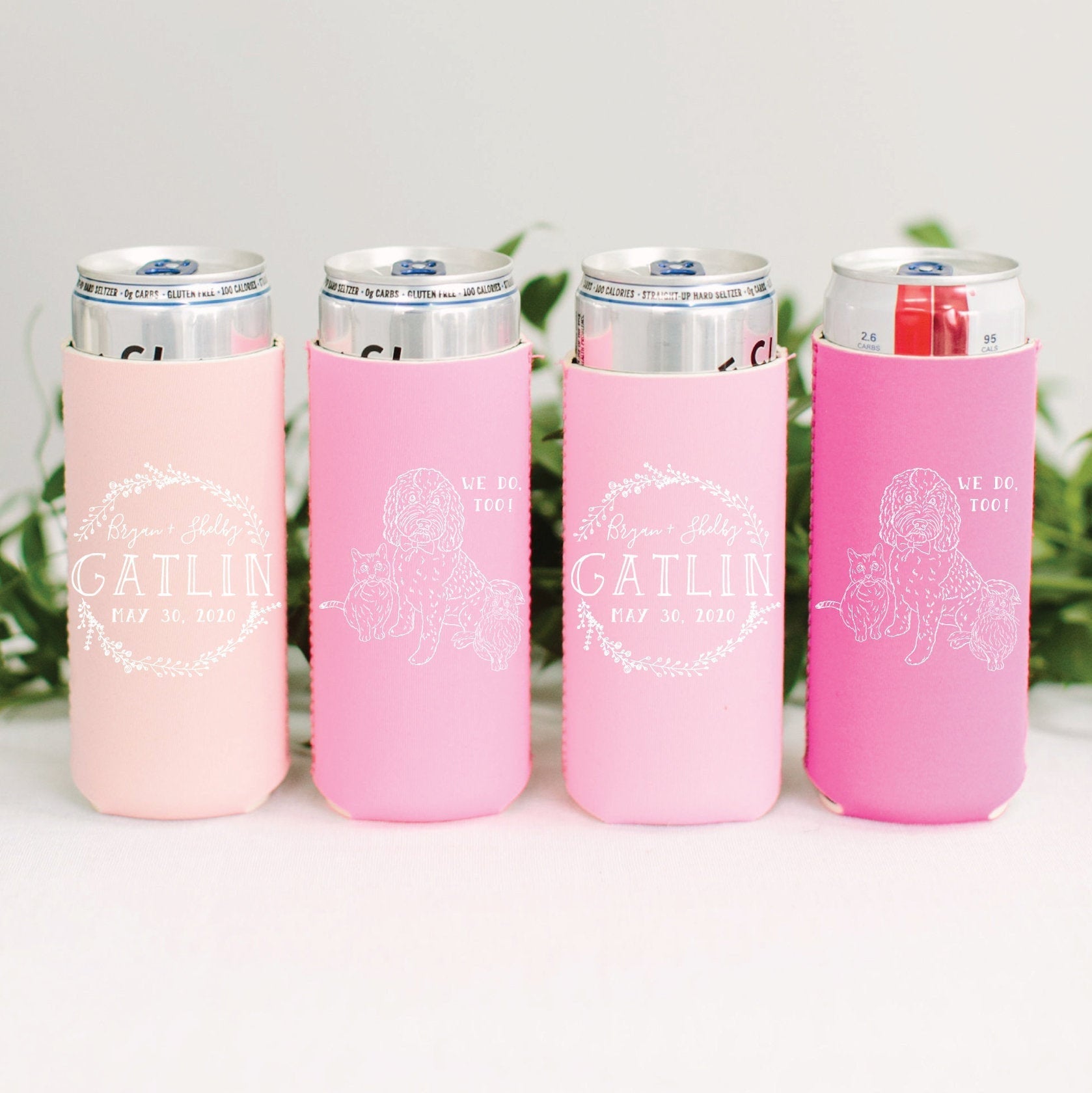 Custom Pet Drawing Neoprene Slim Can Coolers – SipHipHooray